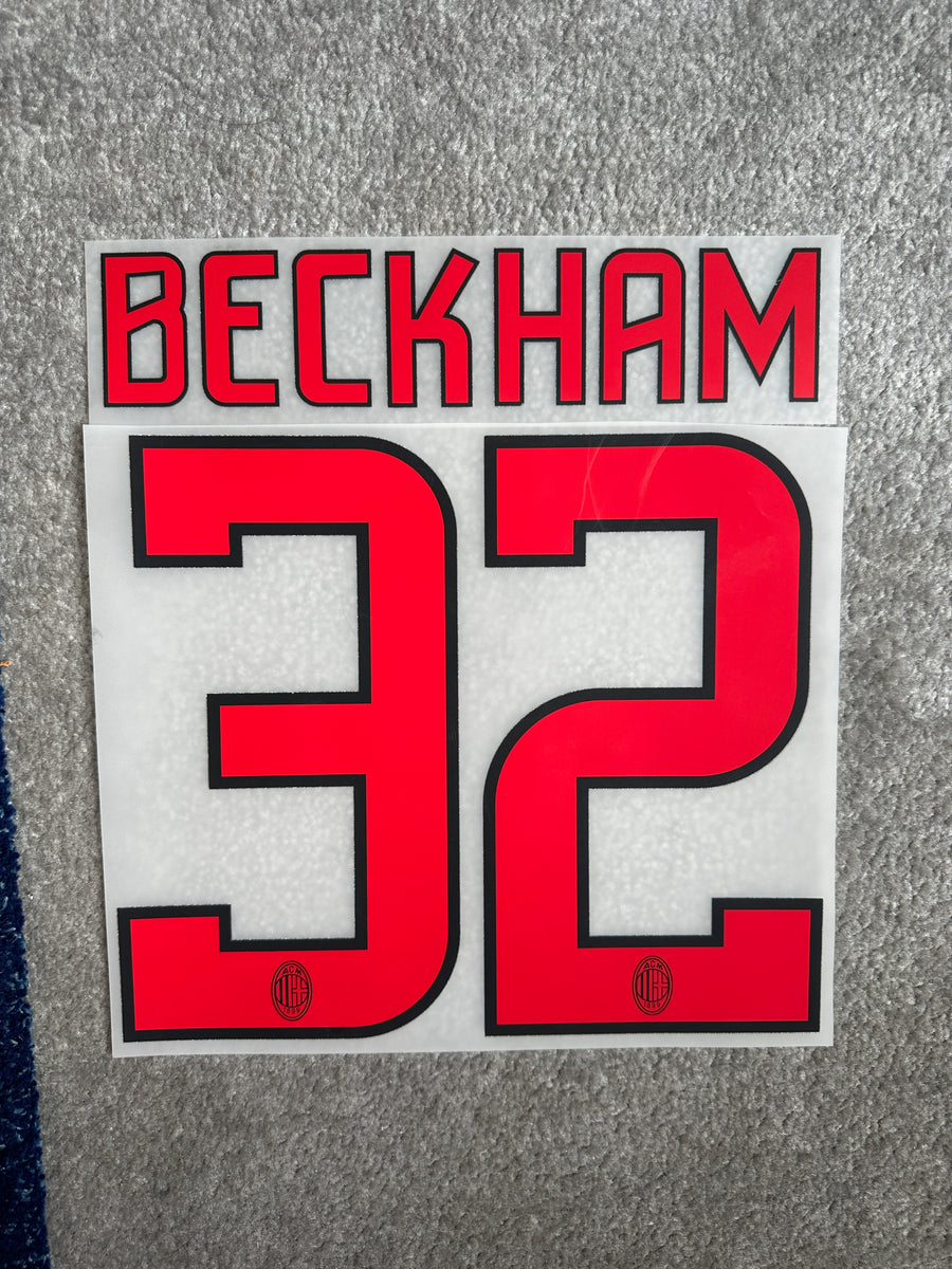 AC Milan 2008/09 Away Beckham Name Set – OJ's Football Shirt Restorations