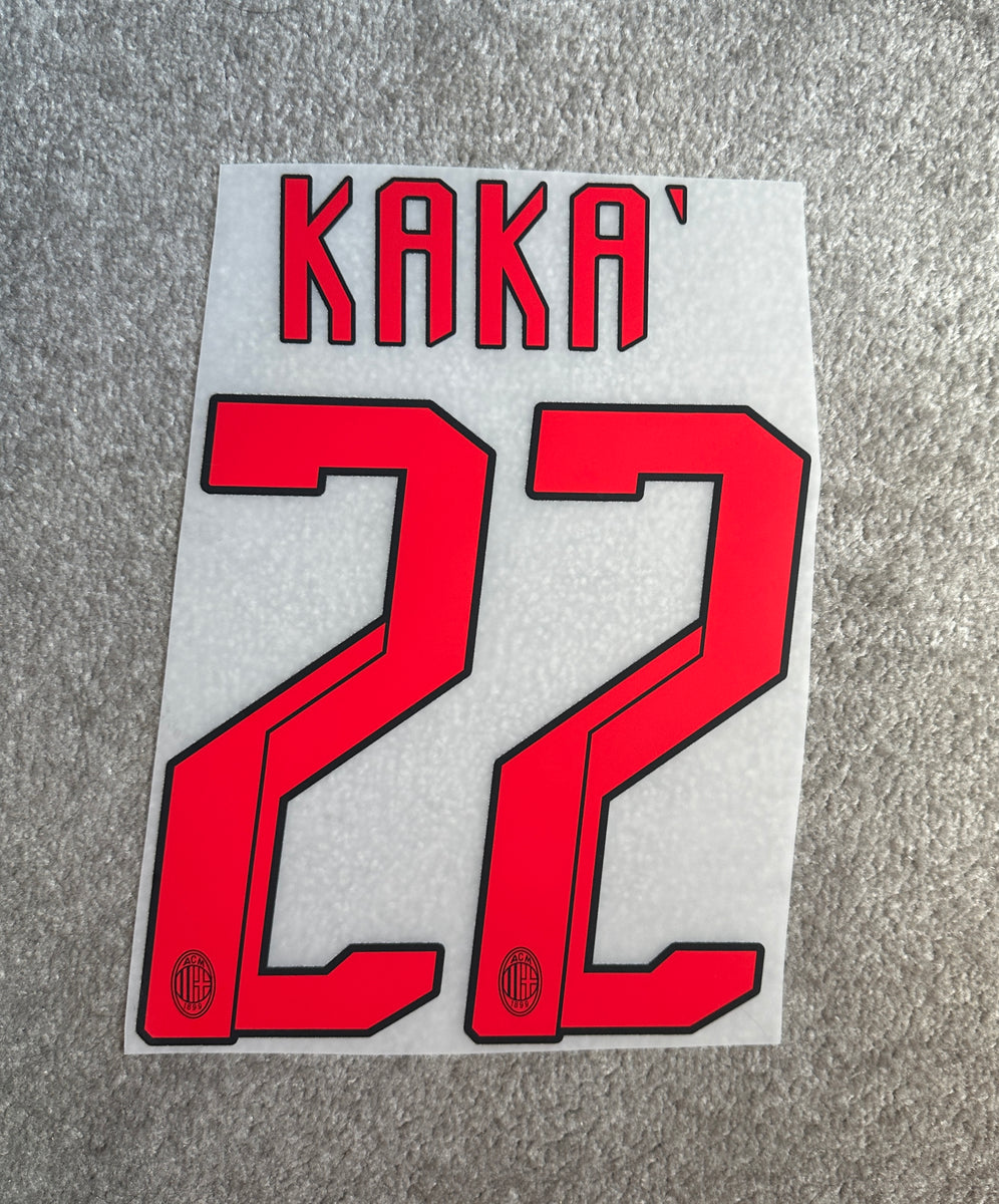 AC Milan 2007/08 Away Kaka Name Set – OJ's Football Shirt Restorations
