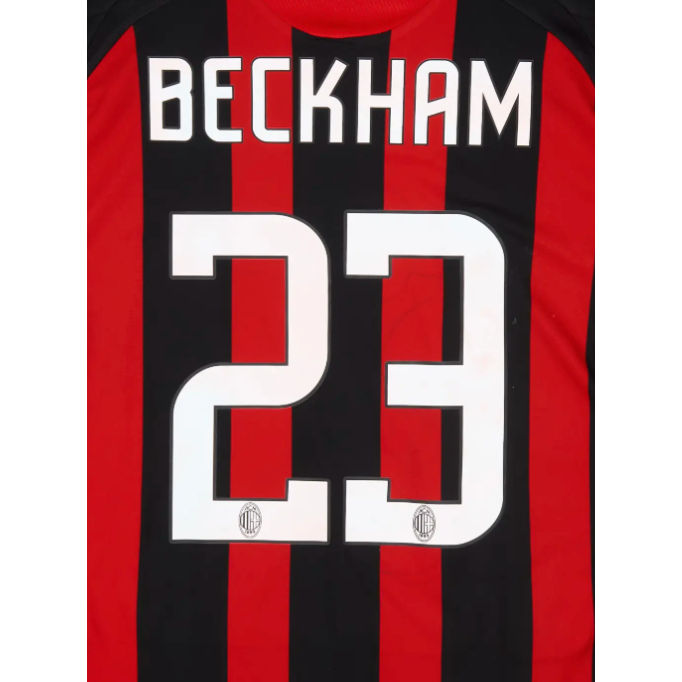 AC Milan 2008/09 Home Beckham Name Set – OJ's Football Shirt Restorations